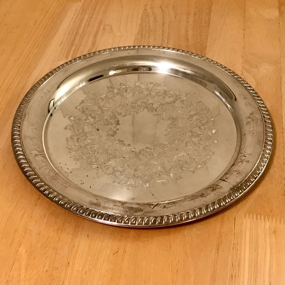 Dining | Extra Large Silver Serving Platter With Scrolled Edges And ...